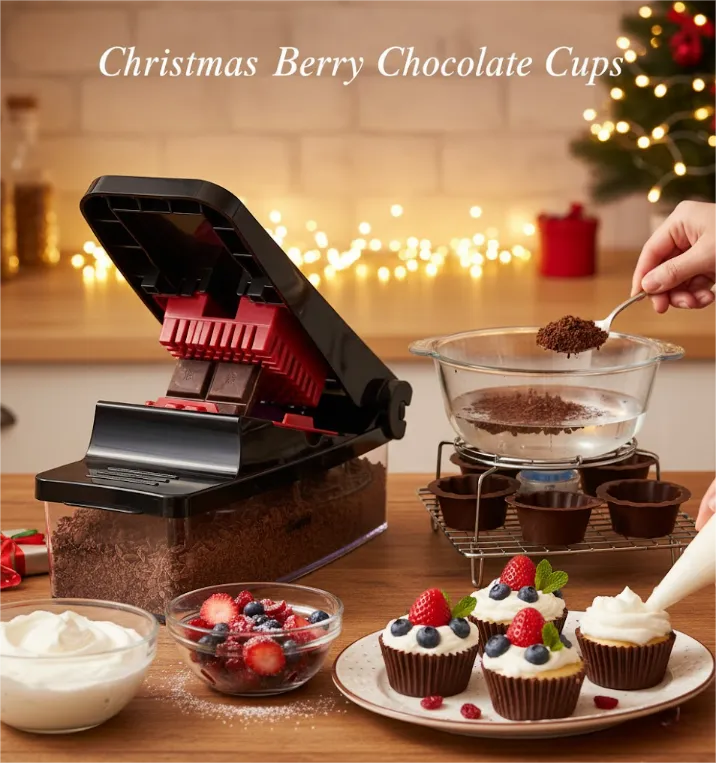 Christmas Berry Chocolate Cups - Easy Romantic Dessert | Geedel