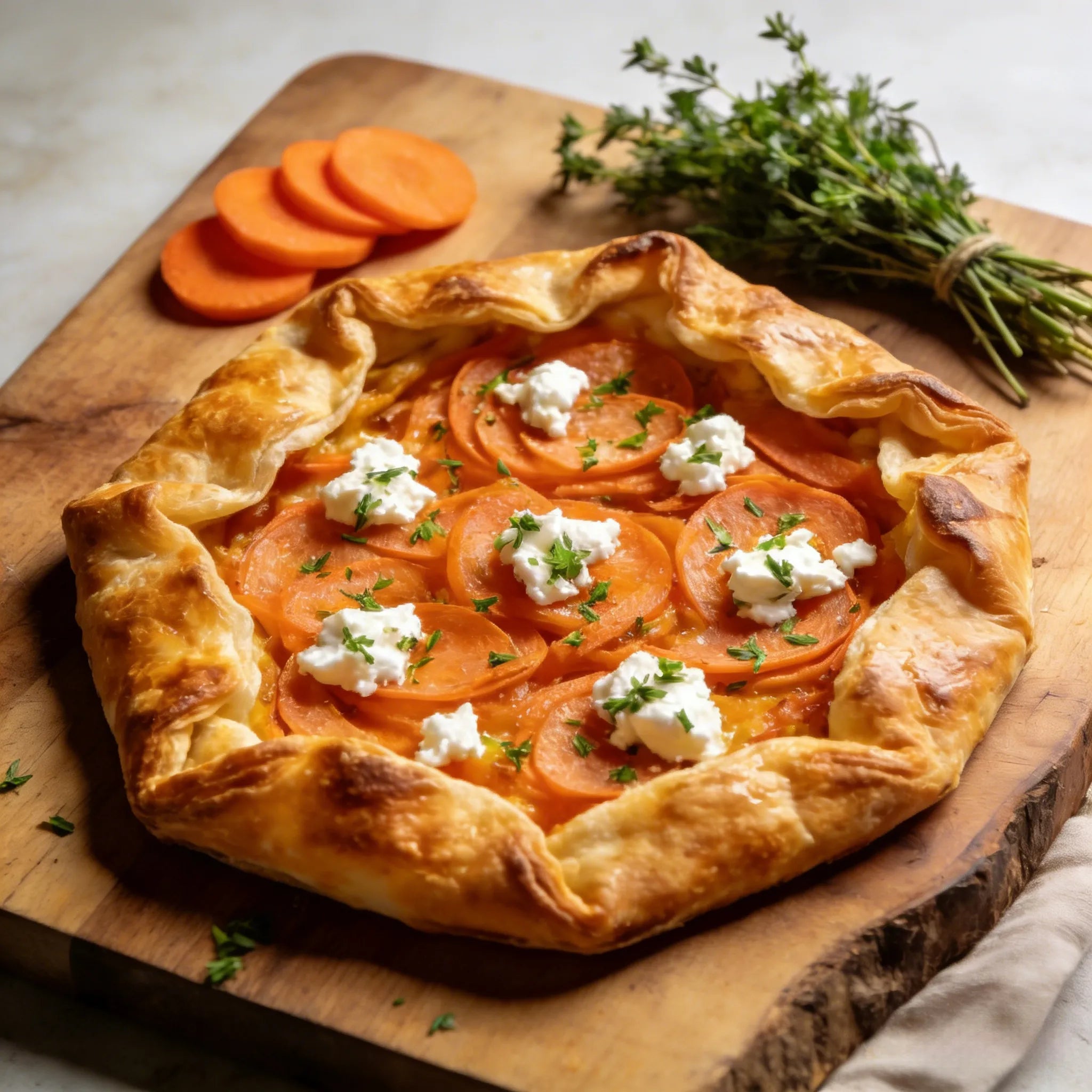 Shaved Carrot & Goat Cheese Galette: Rustic Beauty on a Plate – Geedel