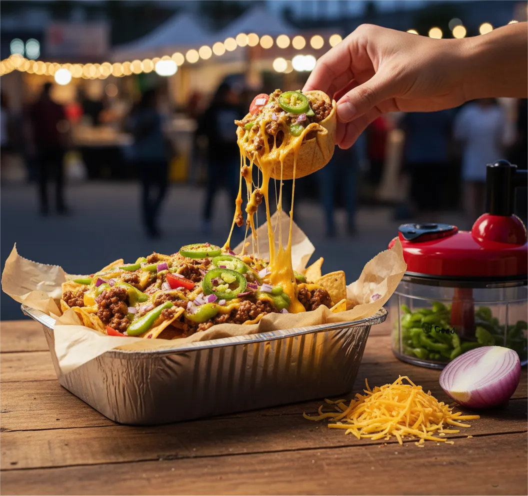 Cheesy Beef Nachos - Quick Party Snack | Geedel