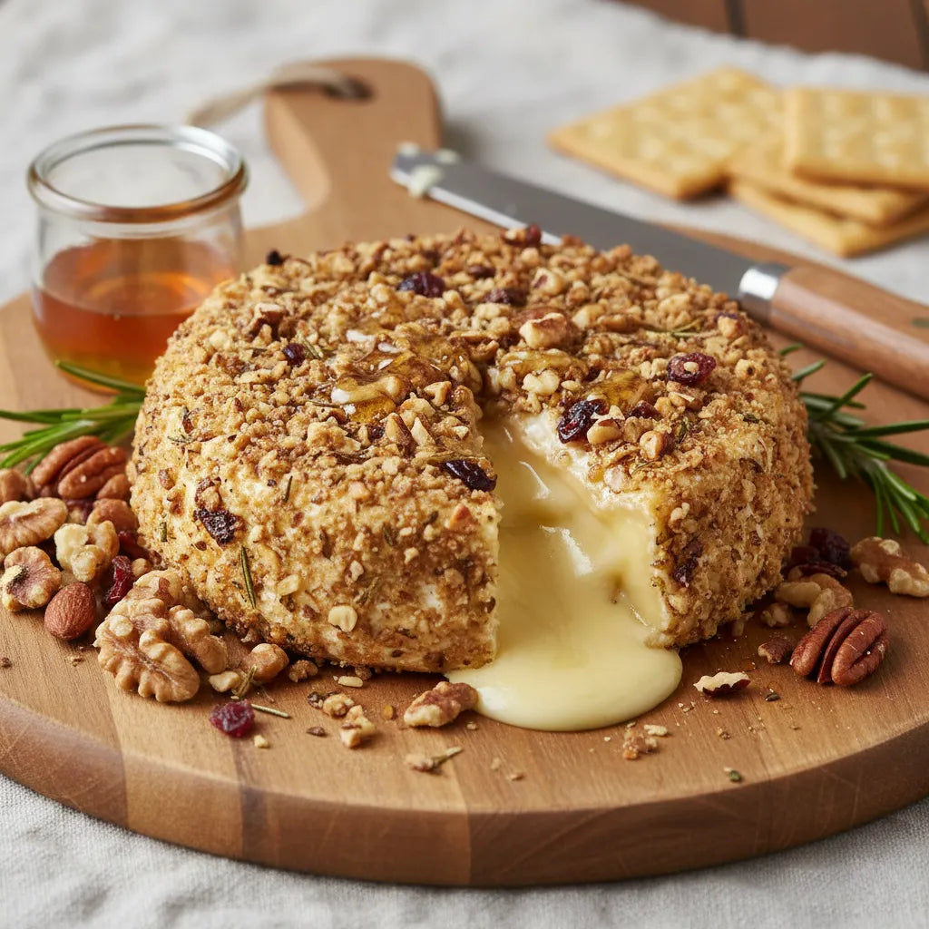 Nut-Crusted Brie Wheel: Ooey-Gooey Holiday Magic – Geedel