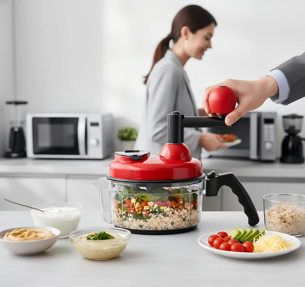 Office Lunch Savior: Geedel Manual Chopper - No Outlet Needed
