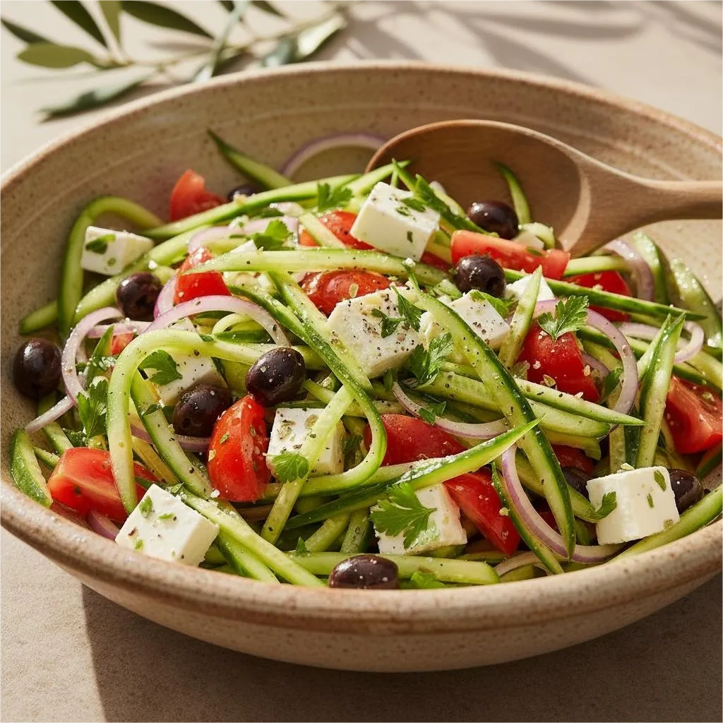 Greek Cucumber Salad - Easy Healthy Side Dish | Geedel