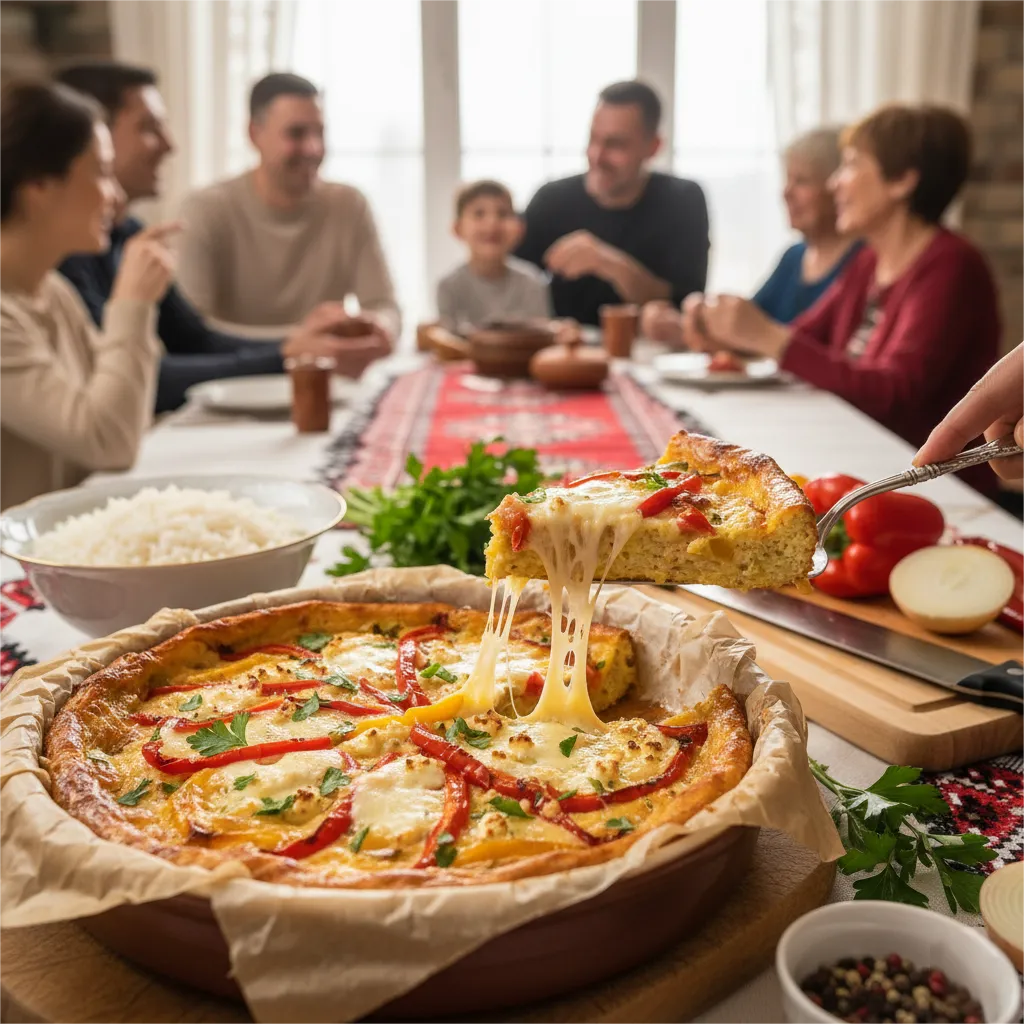 Bulgarian Cheese Pie - Easy Roasted Pepper Dish | Geedel