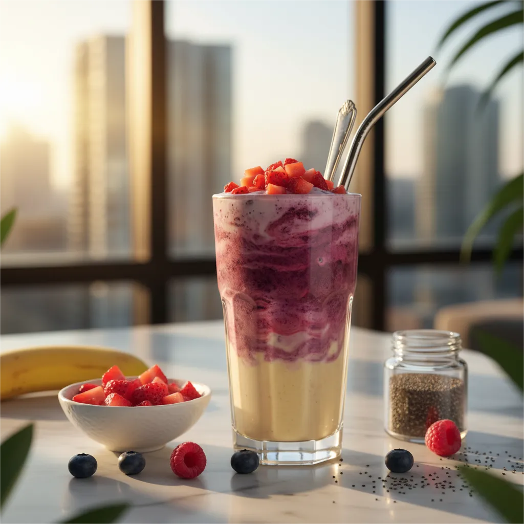 Berry Smoothie - Easy Breakfast Drink | Geedel