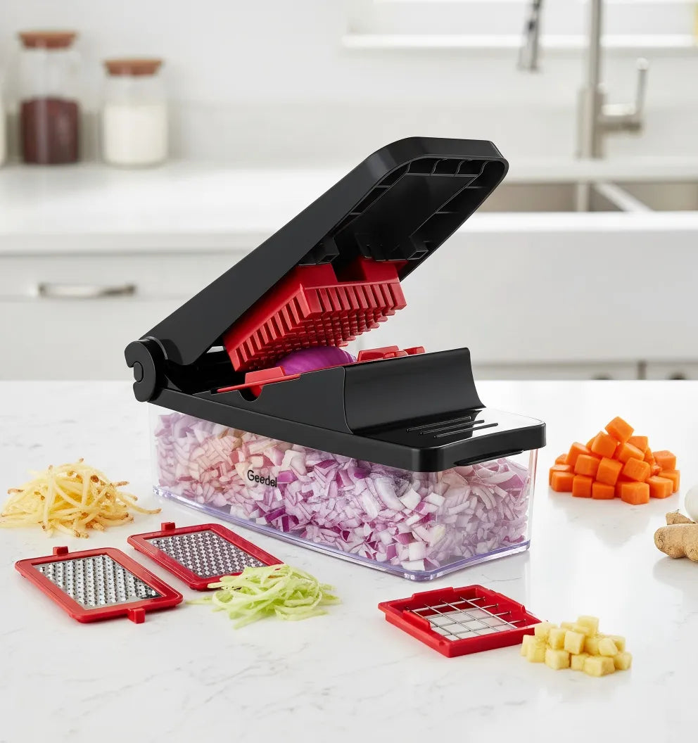All-in-One Geedel Cutter: Slice, Dice, Shred & Mince with Ease