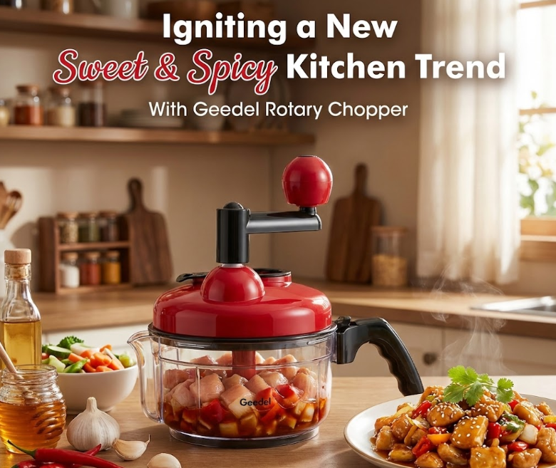 Geedel Rotary Chopper: 3-in-1 Tool for Easy Sweet & Spicy Meals